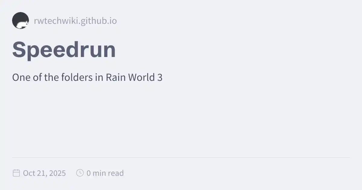 Speedrun